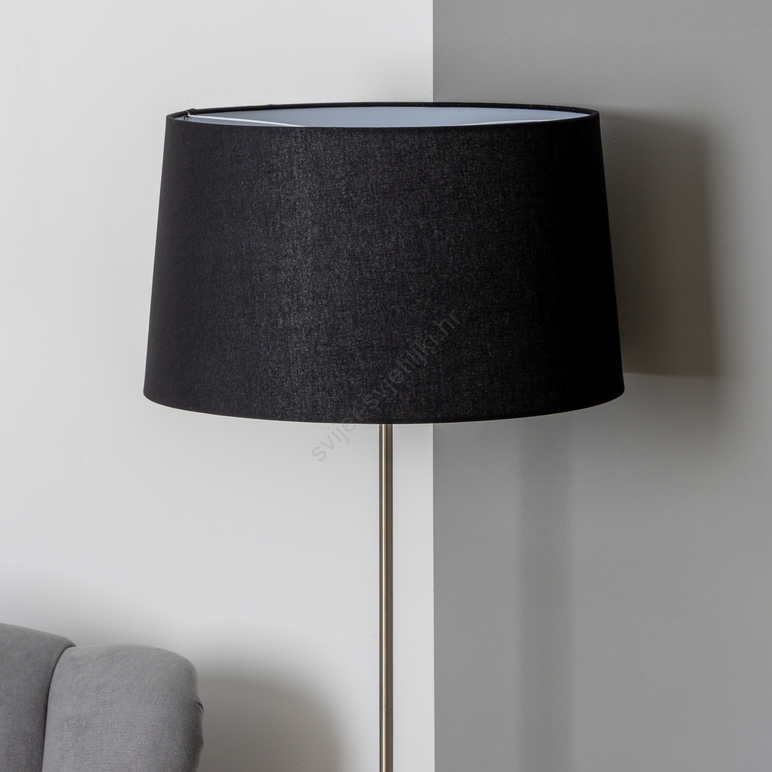 Brilagi - LED podna lampa CERIA 1xE27/40W/230V Ø 45 cm crna/matni krom ...
