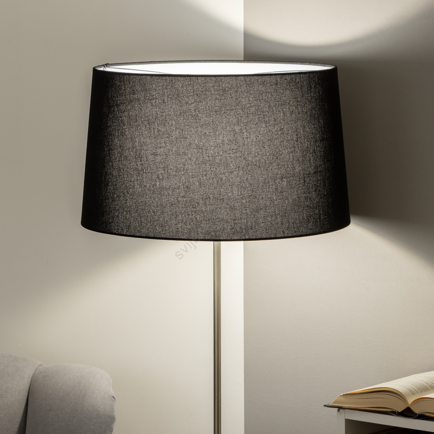 Brilagi - LED podna lampa CERIA 1xE27/40W/230V Ø 45 cm crna/matni krom ...