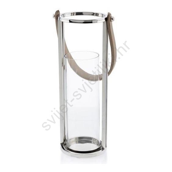 Fenjer LAMPION 40 cm krom/smeđa | Svijet svjetiljki