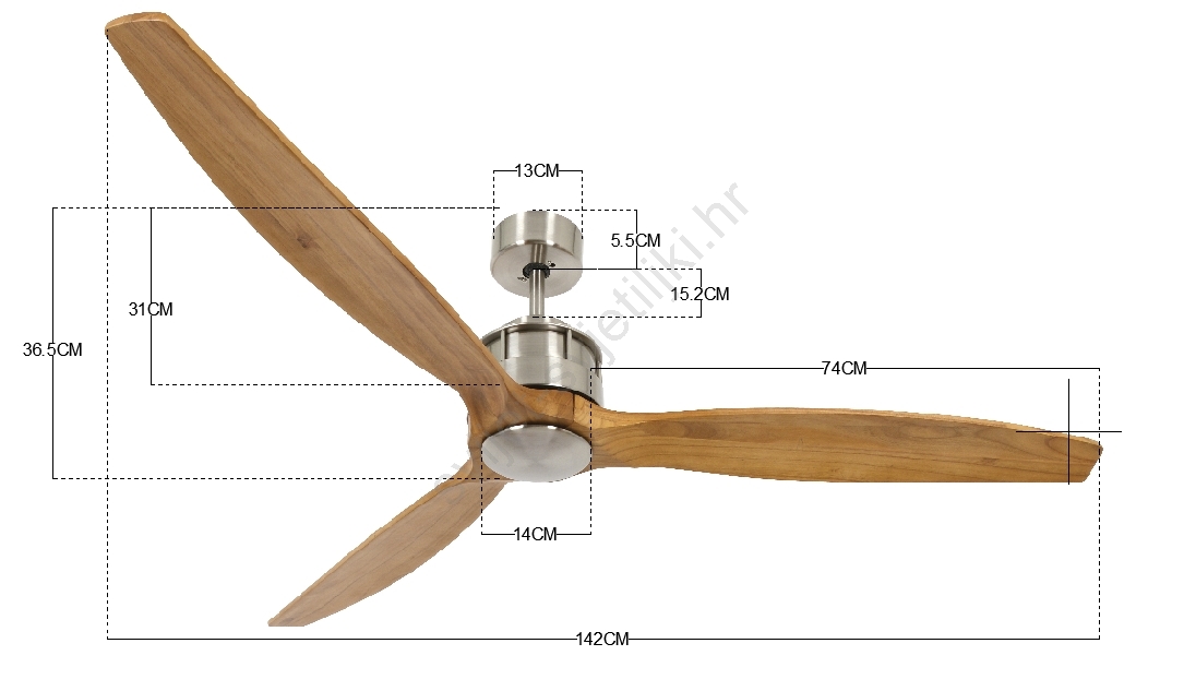 Lucci air 210506 - Stropni ventilator AIRFUSION AKMANI paulovnija/smeđa ...