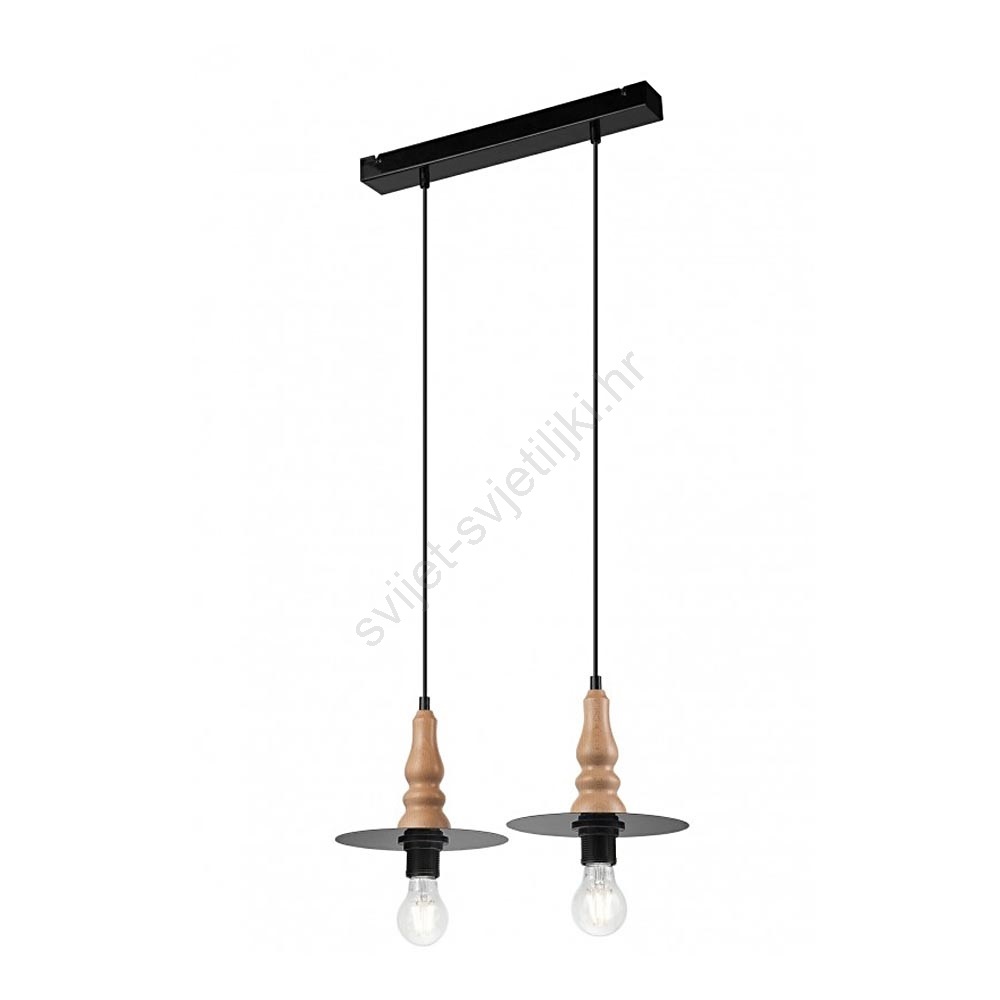 Luster na sajli GRACE 2xE27/60W/230V crna | Svijet svjetiljki