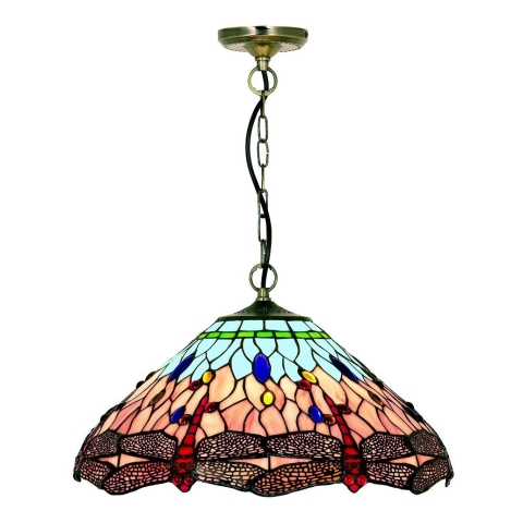 Searchlight 1283-16 - Tiffany luster na lancu DRAGONFLY 1xE27/60W/230V ...
