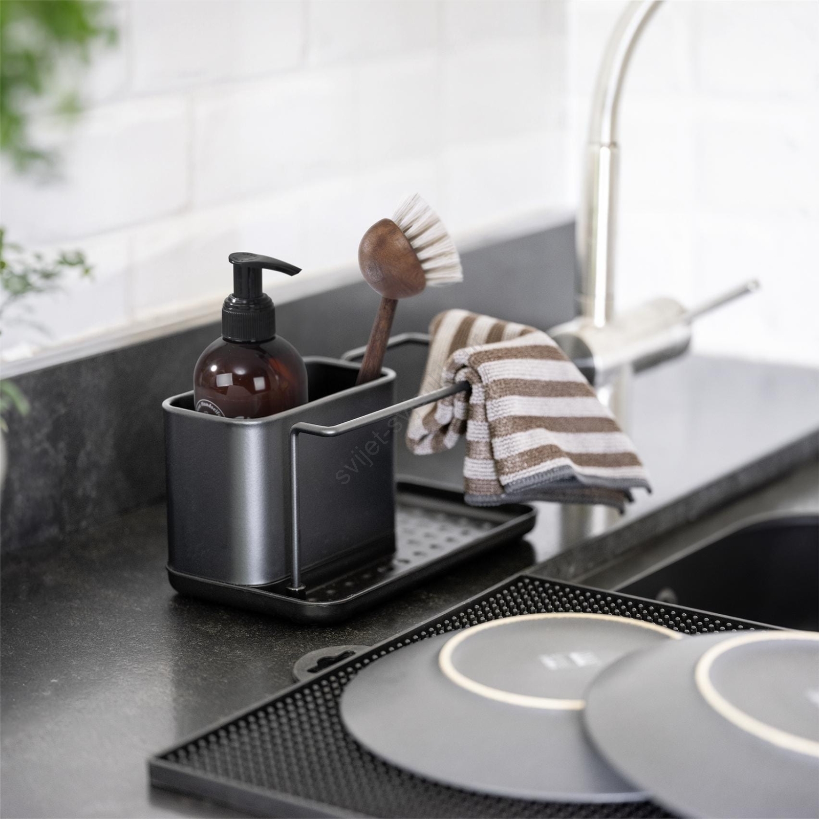 WENKO 55078100 - Organizator BLACK OUTDOOR KITCHEN 21x12 cm nehrđajući ...